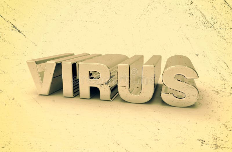 Word Virus. Inscription Virus. 3D Illustration. Stock Illustration ...