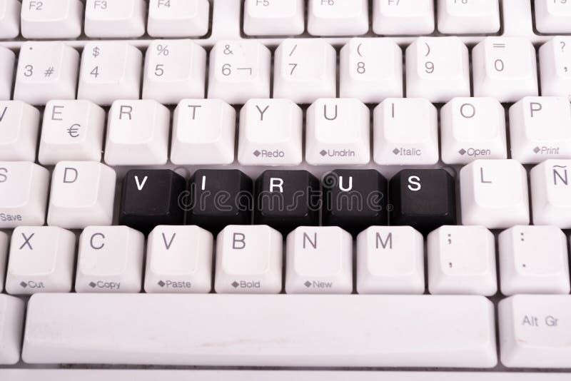 Word Virus Written with Black Keys on Computer Stock Image - Image of ...