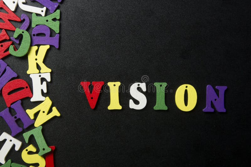 Word Vision on Colorful Wooden Abc Letter Stock Photo - Image of ...