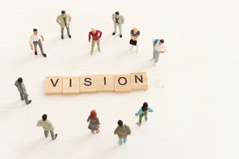 The Word Vision Written on Wooden Cubes Over White Background Stock ...