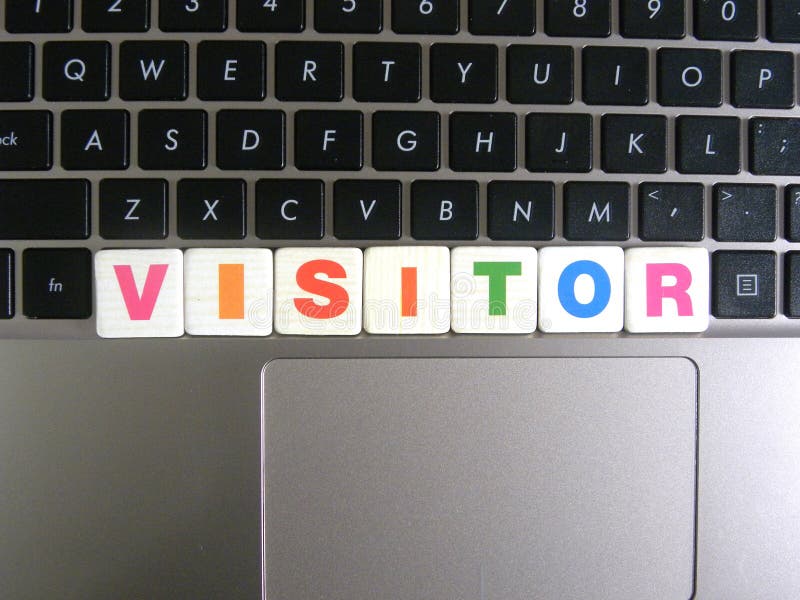 Word Visitor on Keyboard Background Stock Image - Image of font ...