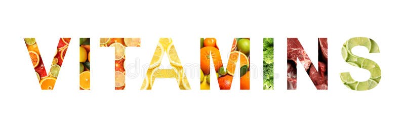 Vitamins Word Written On Glass, Organic And Essential Nutrient, Healthy ...