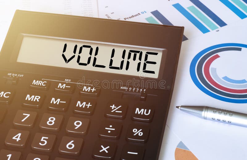 Word Volume on Calculator. Business and Finance Concept Stock Image ...