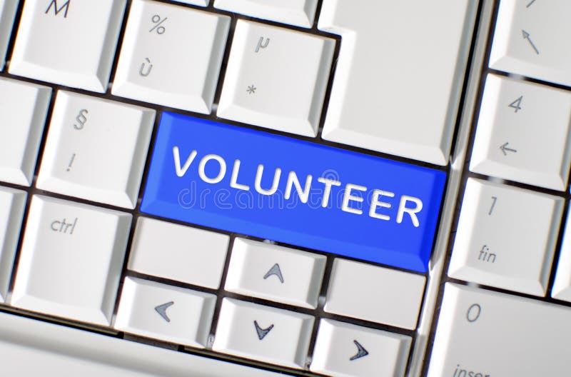 Word Volunteer on Computer Keyboard Key Stock Image - Image of ...
