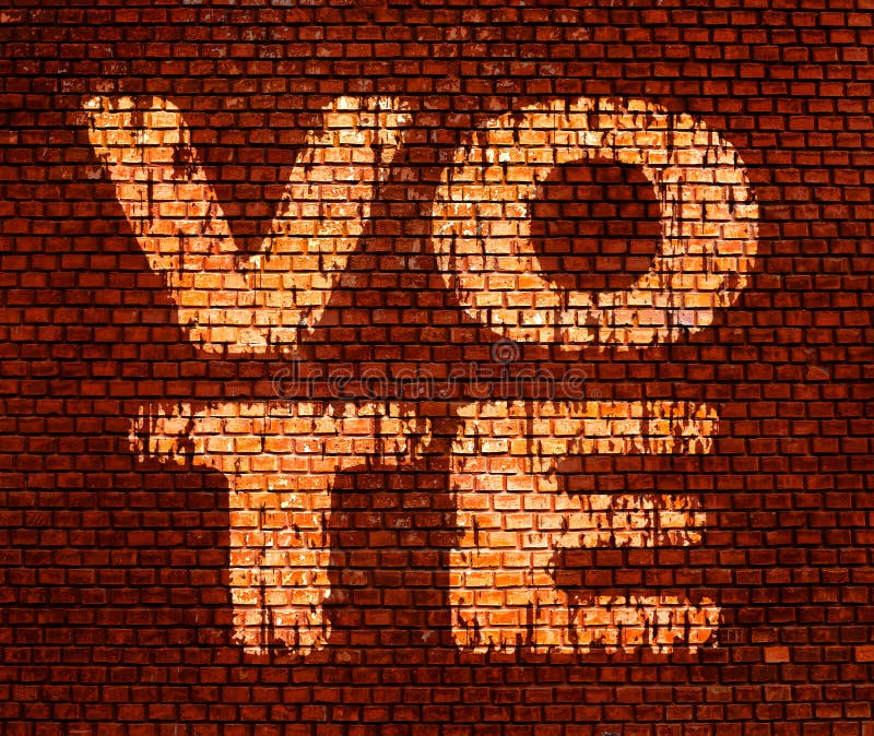 Word Vote on a brick wall stock photo. Image of rough - 23400362