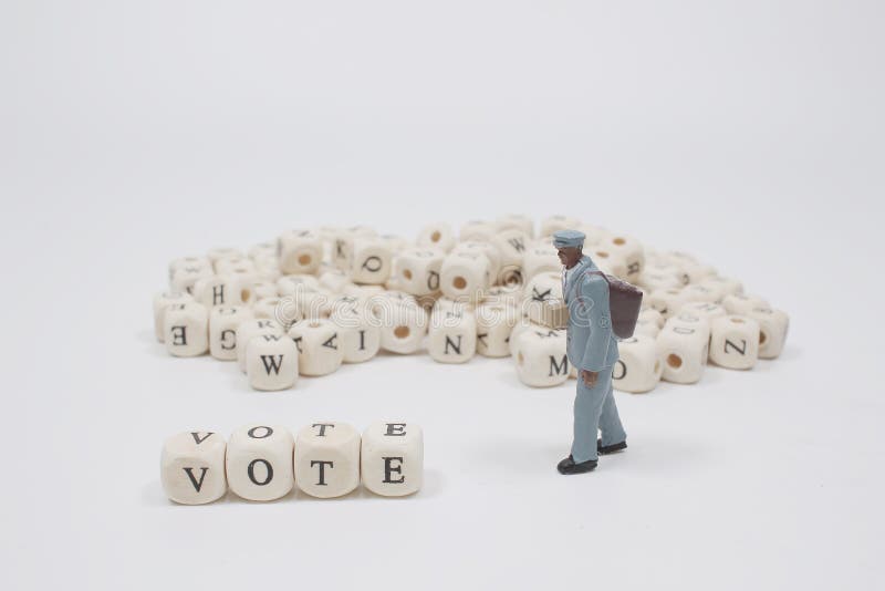 A Word Vote on Wooden Cube Block with Figure Stock Photo - Image of ...