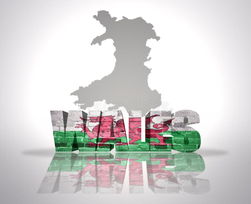 Word Wales on a Map Background Stock Illustration - Illustration of ...