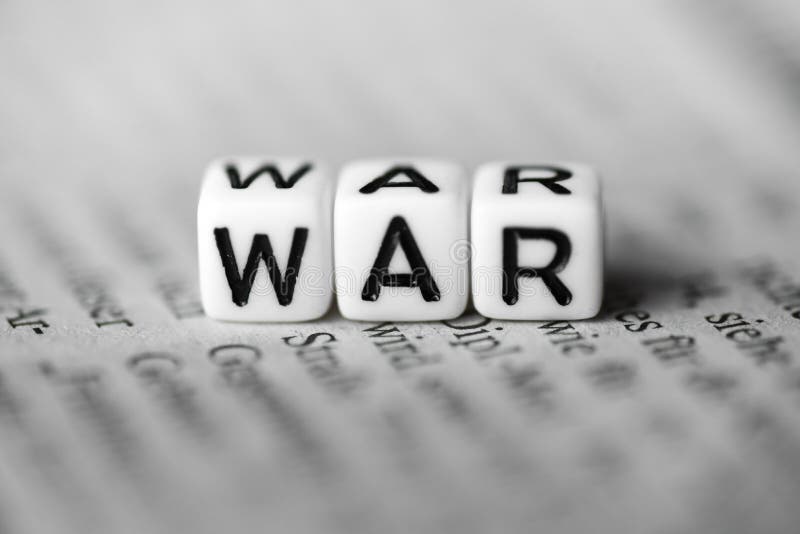 Word WAR Formed by Wood Alphabet Blocks on Newspaper Stock Photo ...