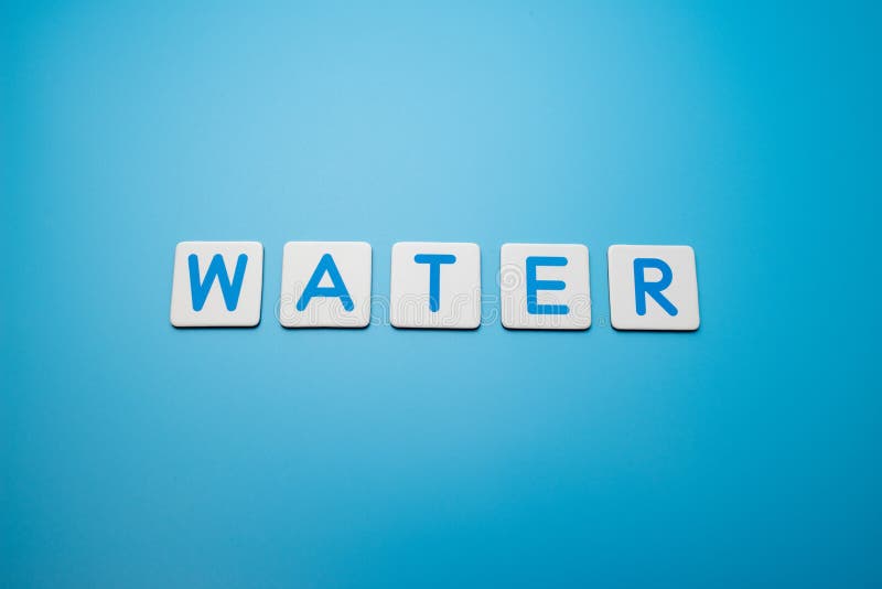 Word WATER on Blue Background,resources Concept Stock Image - Image of ...