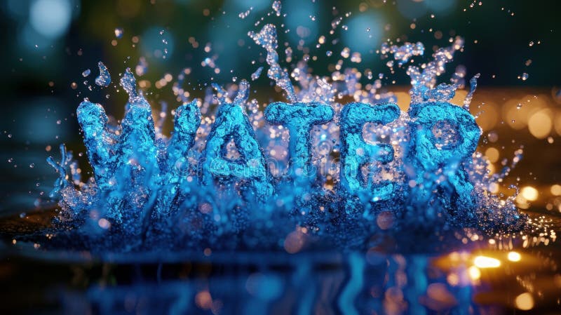 Word WATER Made of Clean Blue Water Drops Stock Illustration ...