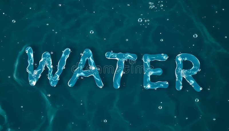 The Word Water is Written in the Water Stock Image - Image of ocean ...