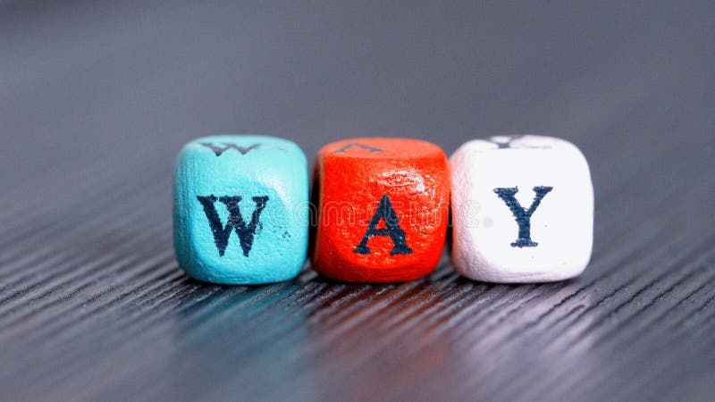 The Word Way on Colored Cubes Stock Photo - Image of text, celebrate ...