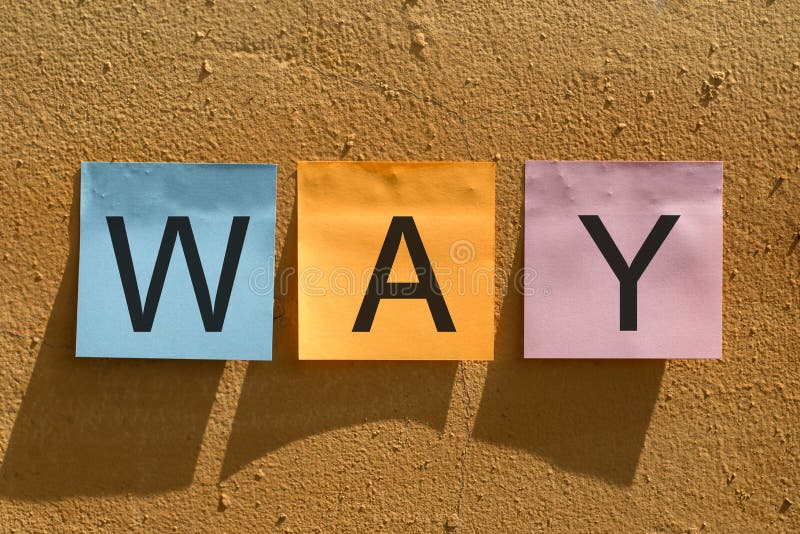 Word WAY Written in Notes Sticks. Business and Lifestyle Concept Stock ...