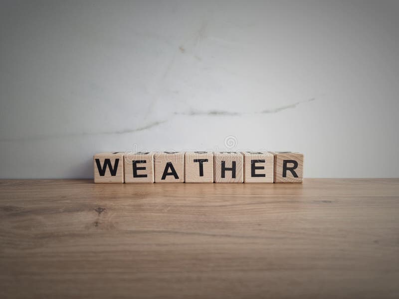 Word Weather from Wooden Blocks Stock Image - Image of sunshine, watch ...
