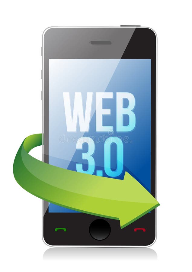 Word Web 3.0 on a Cell Phone, Seo Concept Stock Illustration ...