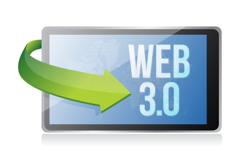 Word Web 3.0 on a Tablet, Seo Concept Stock Illustration - Illustration ...
