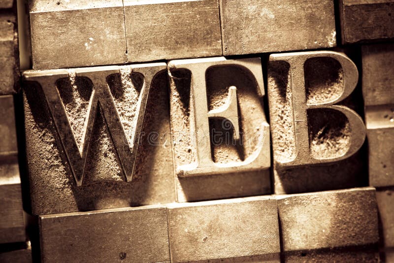 WEB Text Composed Out of Vintage Print Blocks Stock Image - Image of ...