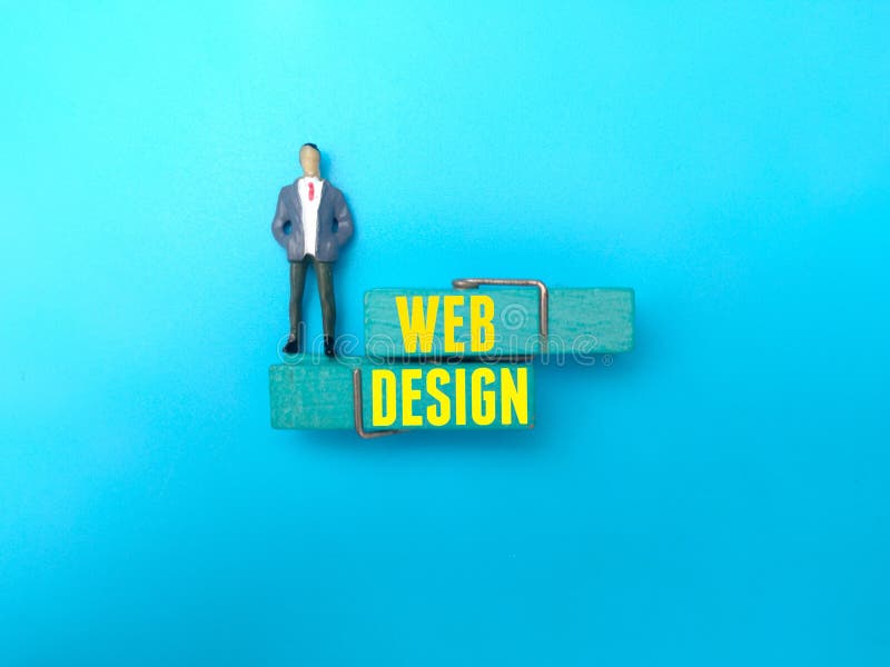 The Word WEB DESIGN on Blue Background. Stock Image - Image of mockup ...