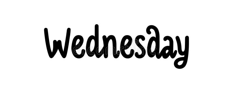 The Word Wednesday in One Line. Calligraphic Text. Vector Illustration ...