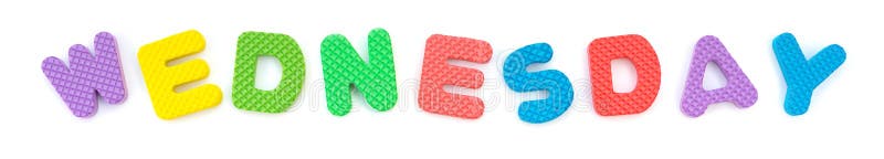 Word of WEDNESDAY Shaped by Alphabet Jigsaw Puzzle Stock Image - Image ...
