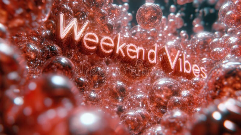 The Word Weekend Vibes is Performed in the Rest and Relax Theme ...