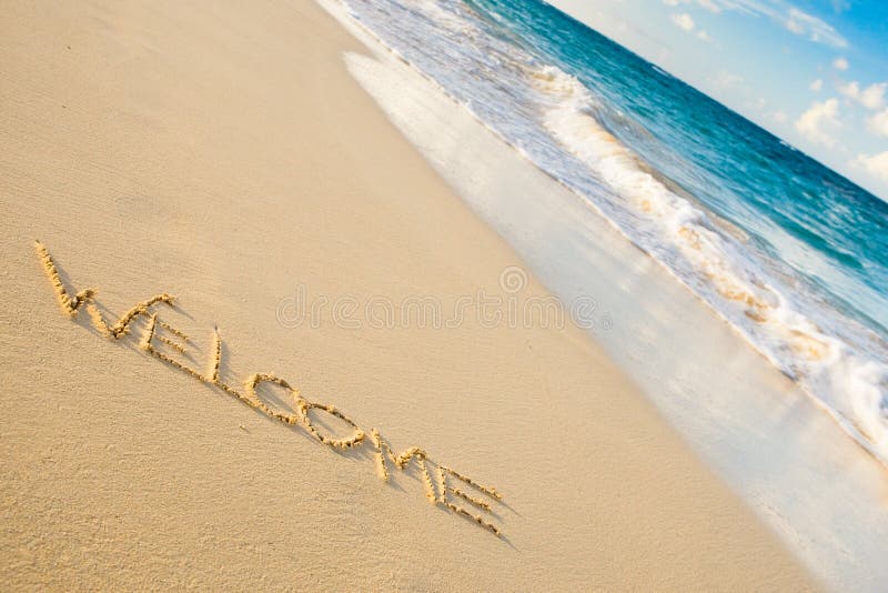 Word Welcome Writed White Sand Beach Stock Photos - Free & Royalty-Free ...
