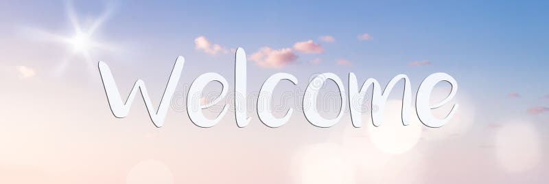 Welcome To Heaven Cloud Sign Illustration Design Stock Illustration ...