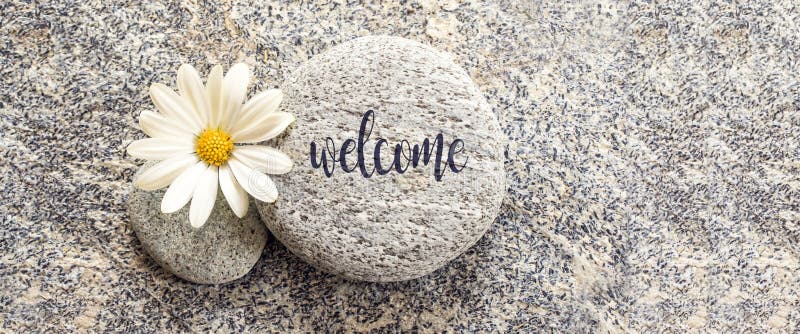Welcome stone stock photo. Image of message, inspiration - 28252832