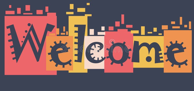 The Word Welcome for Your Design. Vector Banner with Colorful Funny ...