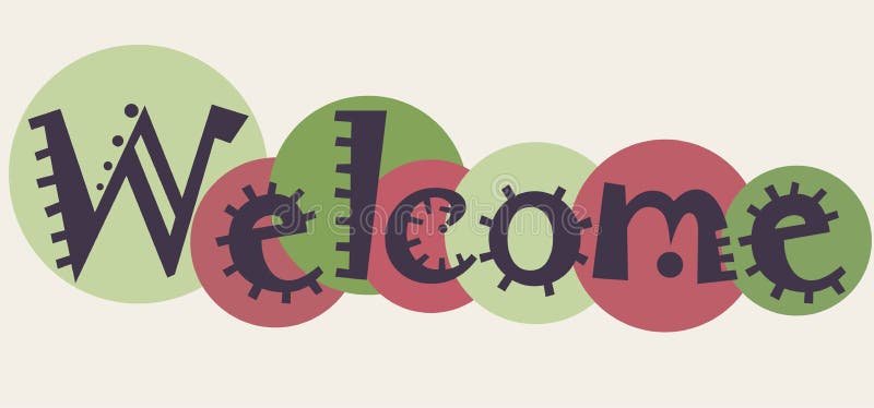 The Word Welcome For Your Design. Vector Banner With Colorful Funny ...