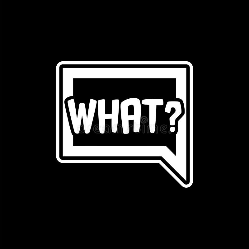 Word What Logo Isolated on Dark Background Stock Vector - Illustration ...