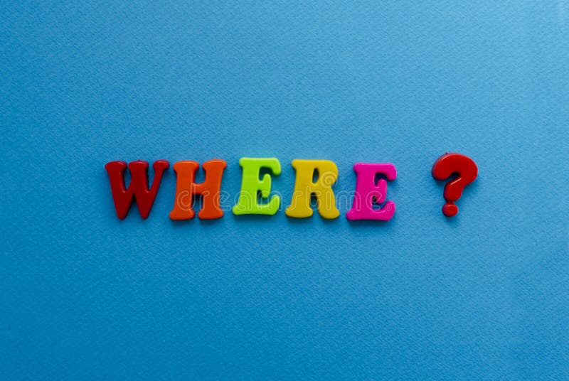 Word Where from Plastic Magnetic Letters on Blue Background Stock Image ...