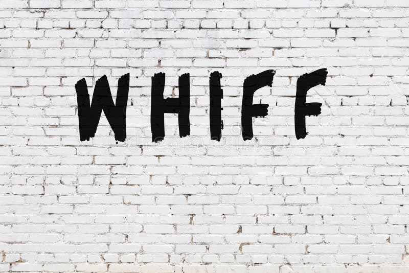 Word Whiff Painted on White Brick Wall Stock Image - Image of wall ...