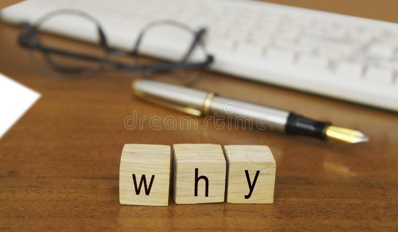 The word why on wood stamp stock photo. Image of hiring - 66802454