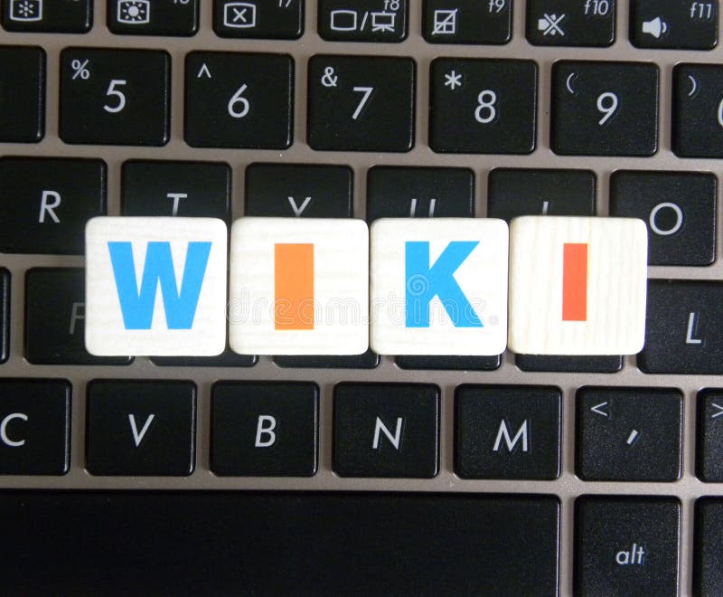 Word Wiki on Keyboard Background Editorial Photography - Image of ...