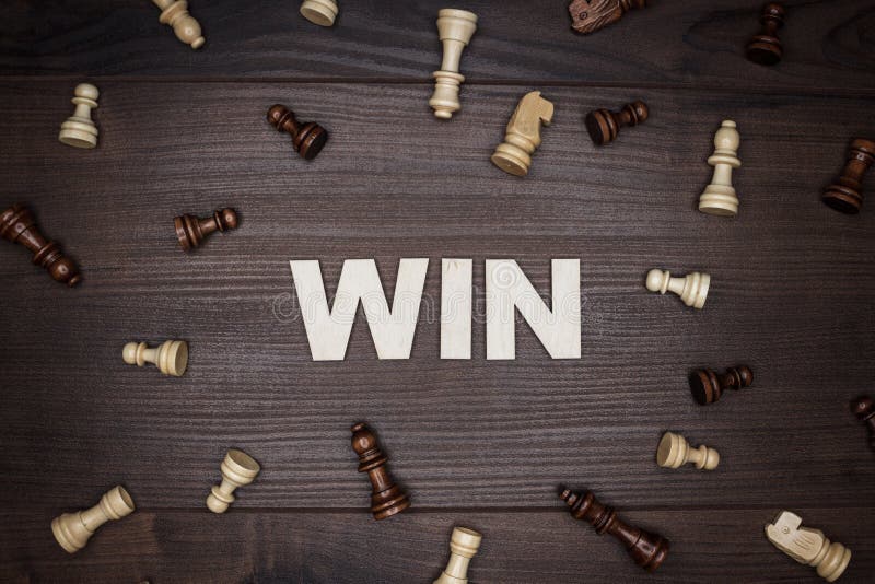 Word Win on Wooden Background Stock Image - Image of leisure ...