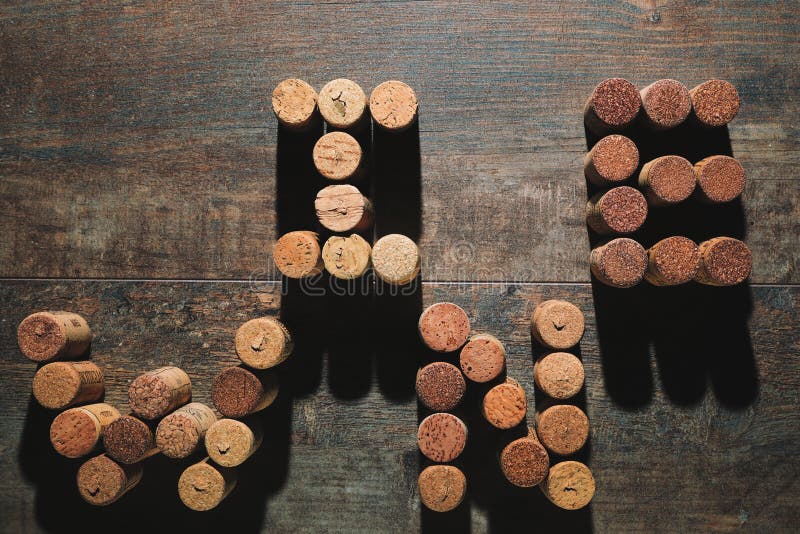 Word WINE made from corks stock photo. Image of beverage - 181401996