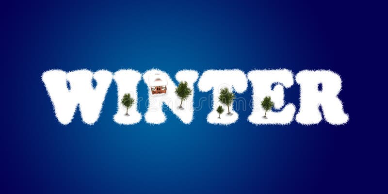 Word WINTER in Realistic Shiny Letters, Bright Holographic Design ...