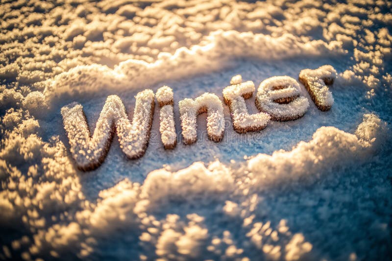 The Word Winter Written on the Snow. Winter Abstraction. the Background ...