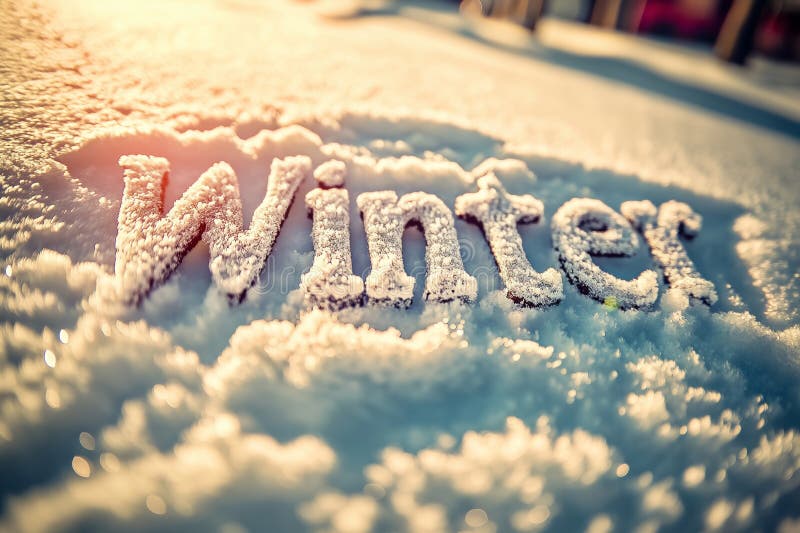 The Word Winter Written on the Snow. Winter Abstraction. the Background ...
