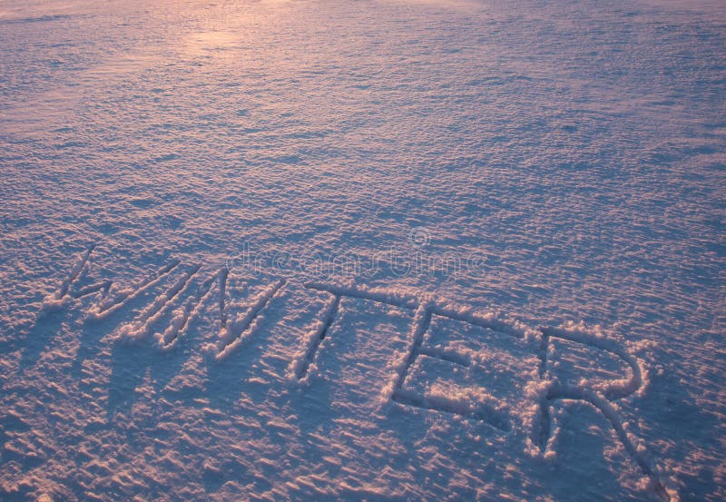 Word Winter Written in Snow Stock Photo - Image of conceptual, groove ...