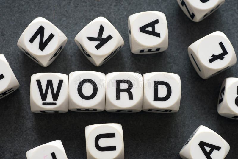 Word word on toy cubes stock photo. Image of education - 90915340