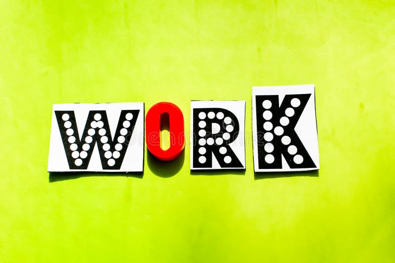 The Word Work of Black White and Red Letter Against the Background of ...