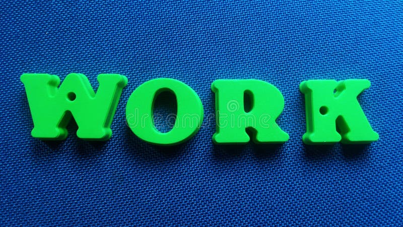 Word Work on Blue Texture Background Stock Photo - Image of blue, word ...