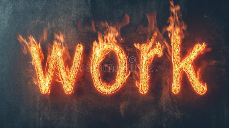 Word Work on Fire stock photo. Image of lettering, text - 306138480