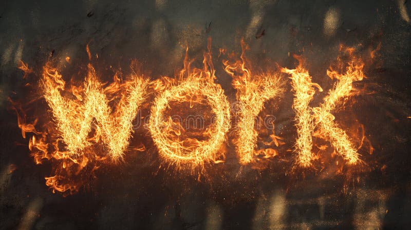 Word Work on Fire stock image. Image of security, font - 306138777