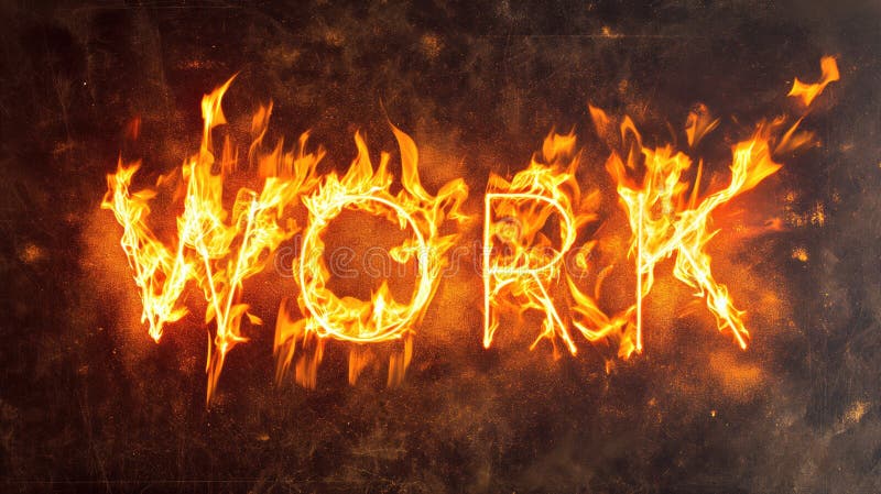 Word Work on Fire stock photo. Image of design, prevention - 306138842