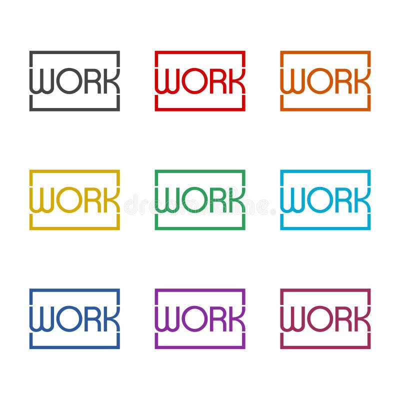 Connection Color Icon Set Isolated on White Background Stock Vector ...