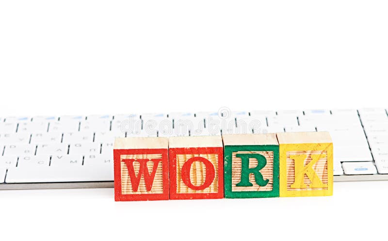 Word work on keyboard stock image. Image of block, employee - 35494341