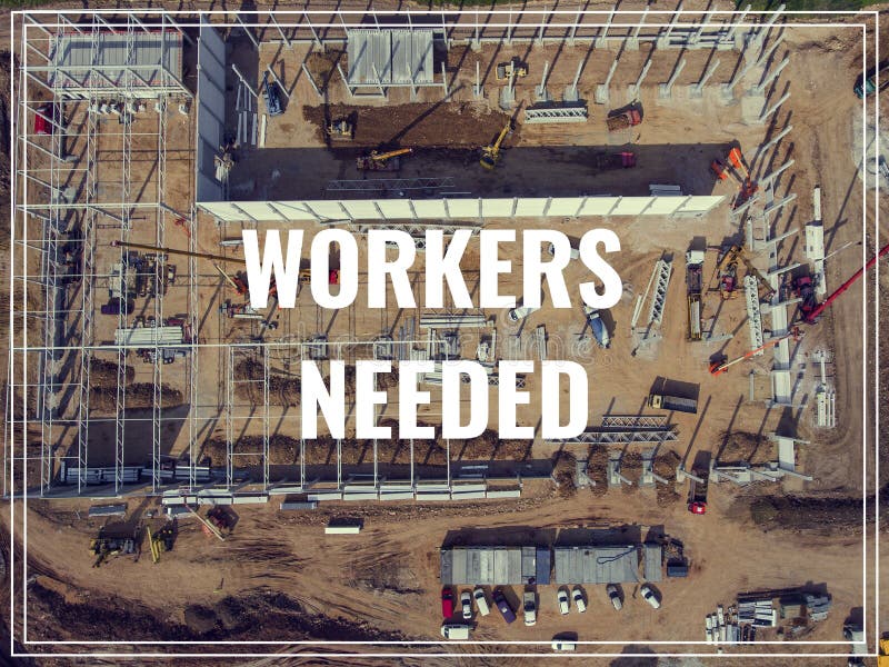 Word Workers Needed Over Industrial Place from Above. Stock Photo ...